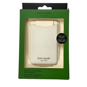 kate spade | Accessories | Kate Spade White Glitter Magnetic Magsafe ...
